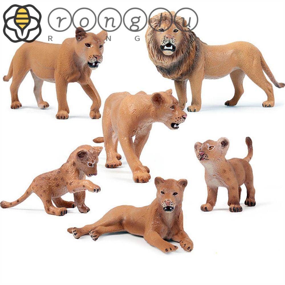 Modelos RONGLU Animais Coleção Educação Zoo Leão | Figuras Em Miniatura ...