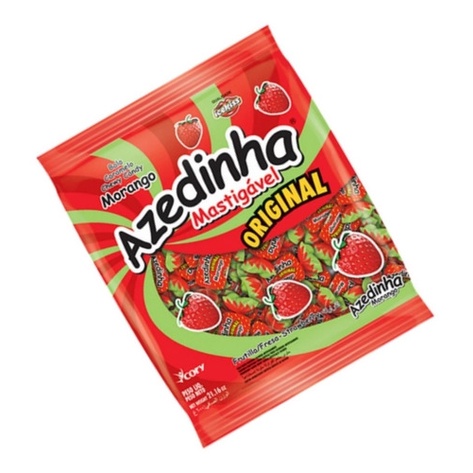 Bala Mastigável azedinha morango 500g cory | Shopee Brasil