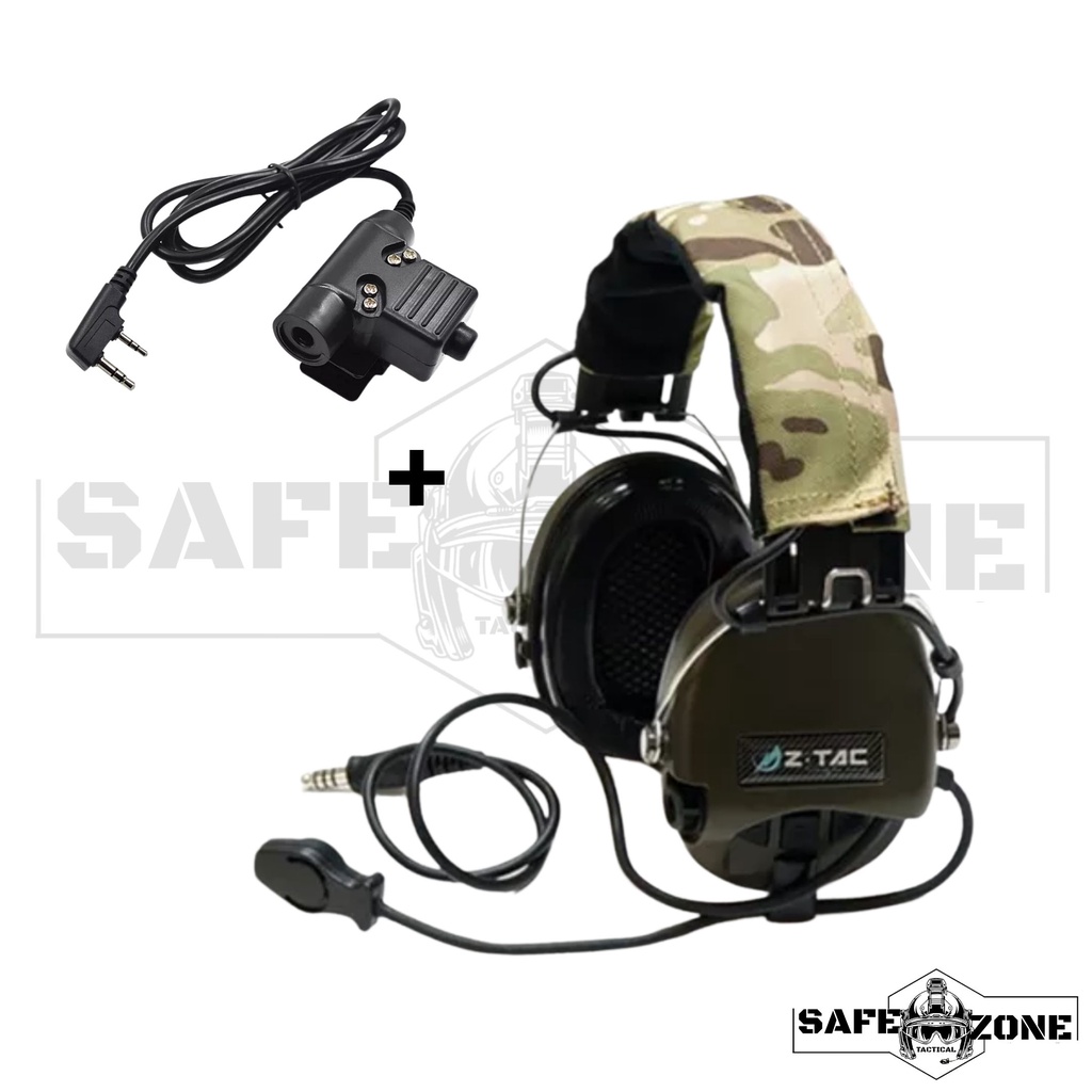 Fone Ztac Ztactical Z111 Sordin FG + Ptt Kenwood | Shopee Brasil