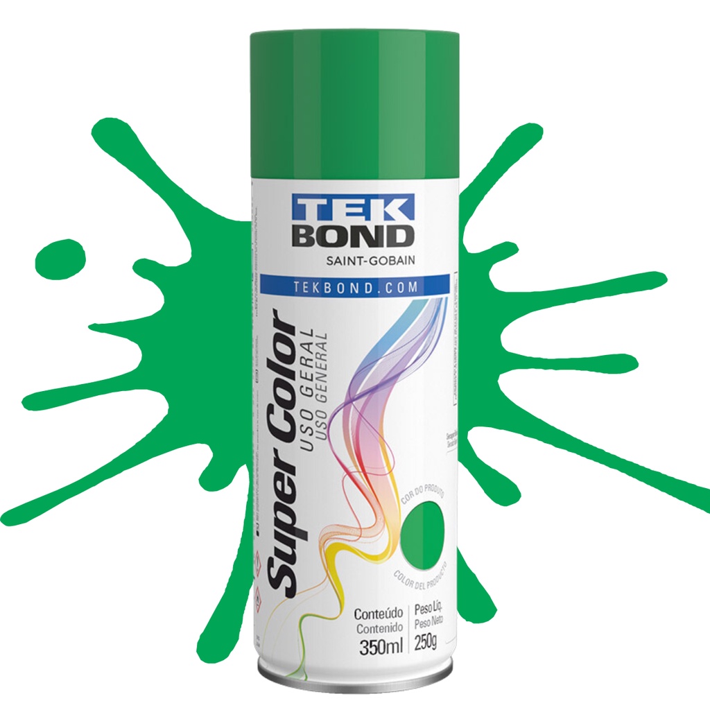 Tinta Aerosol Spray Cor verde claro TekBond Super Color | Shopee Brasil
