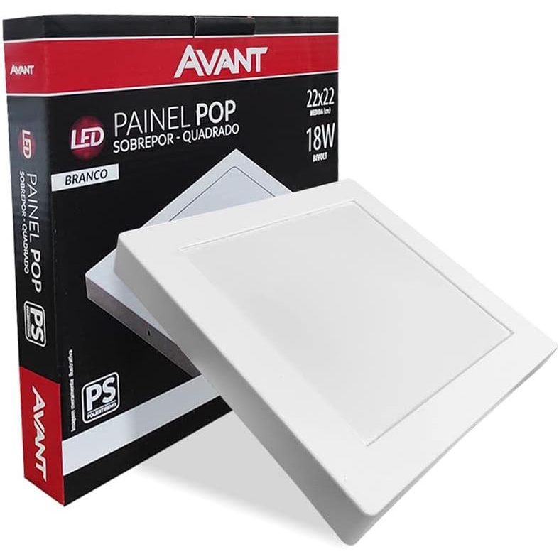 PLAFON DE LED 18W QUADRADO 6500K BIVOLT 22X22CM SOBREPOR AVANT | Shopee ...
