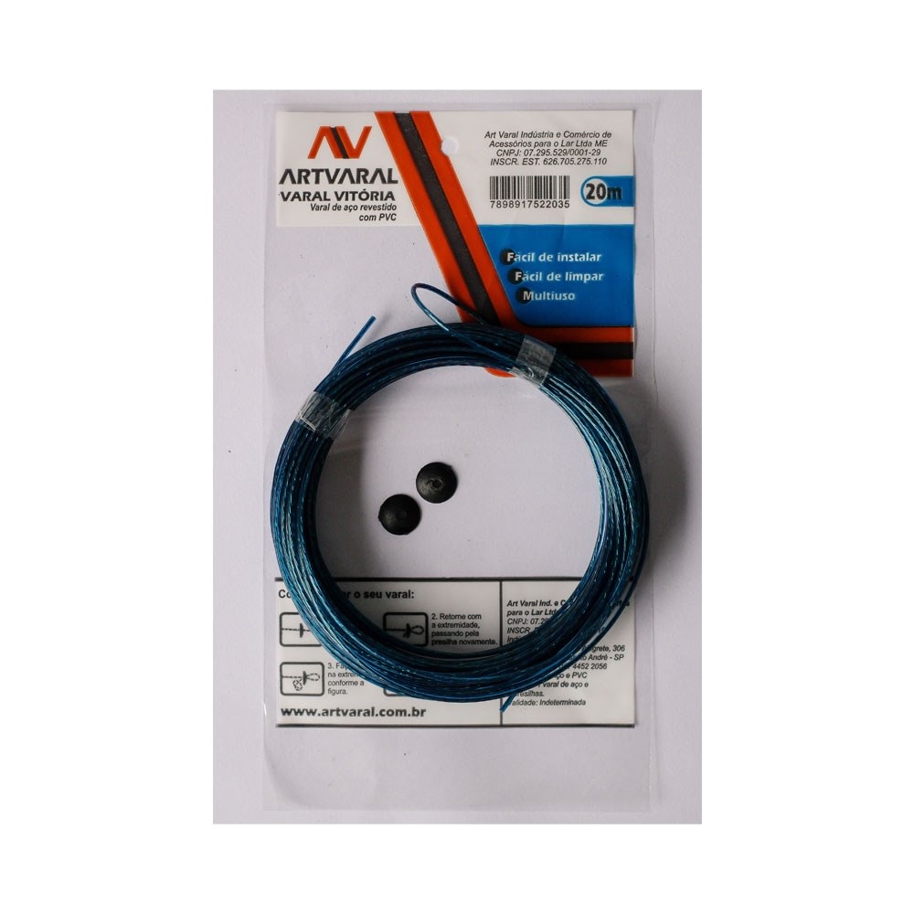 2 Corda Para Varal Em Aço Plastificado Com 20 Metros Cada | Shopee Brasil