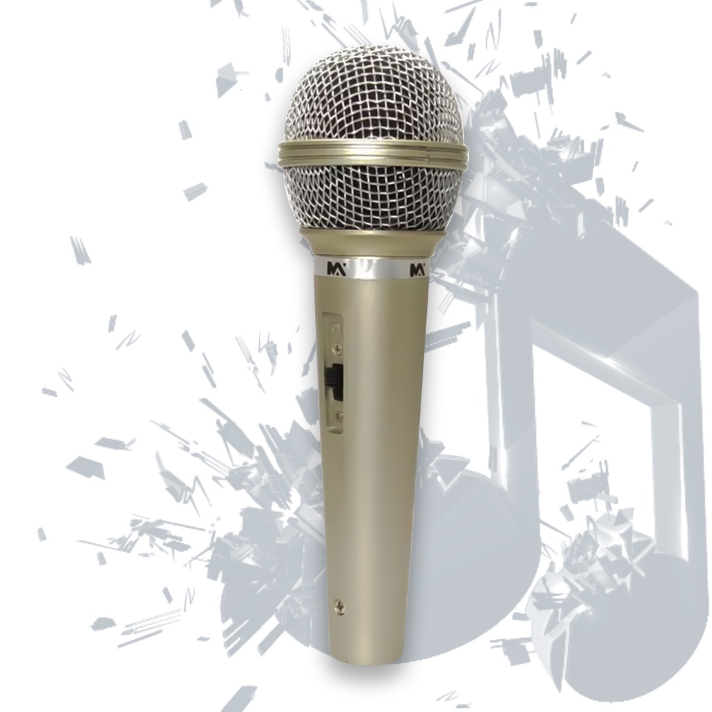 Microfone Para Karaoke Dourado Com Cabo 3 Metros | Shopee Brasil