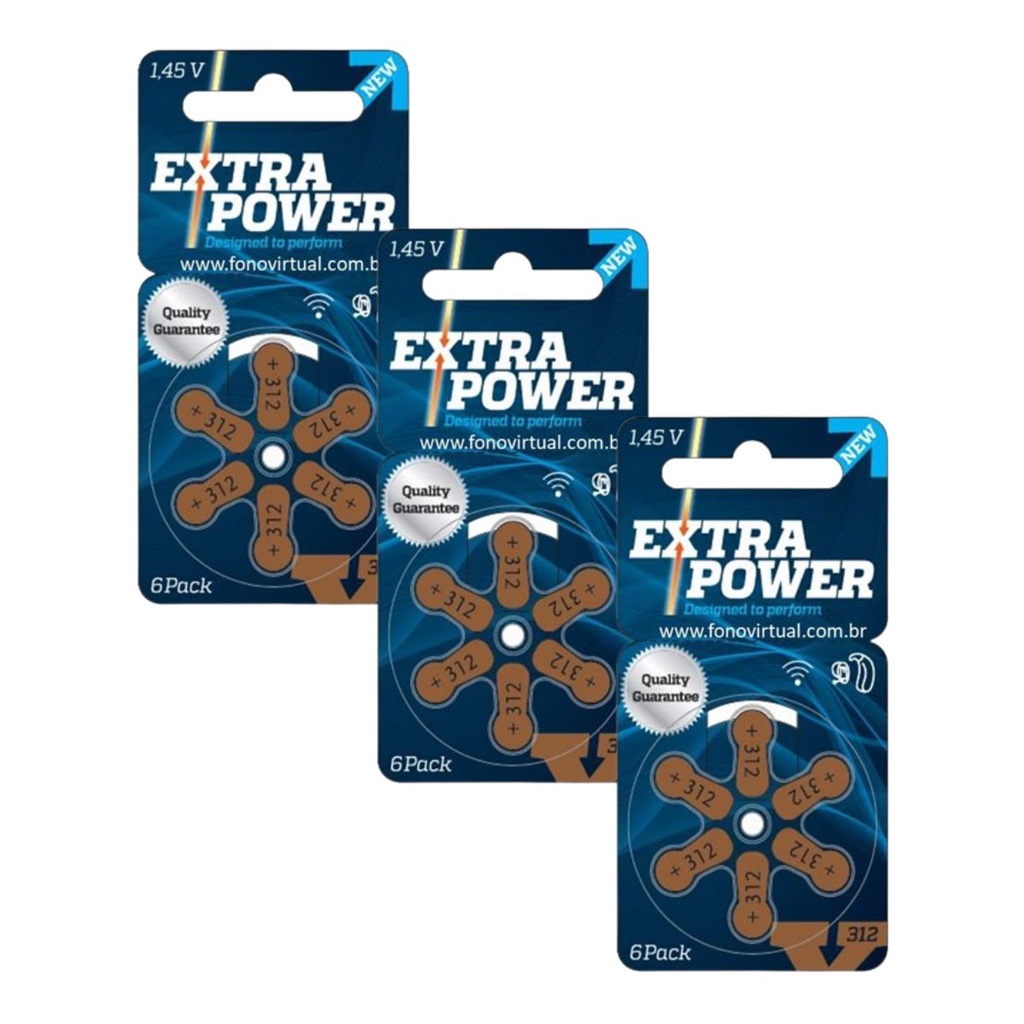 18 Pilhas Baterias 312 Pr41 Aparelho Auditivo Extra Power | Shopee Brasil