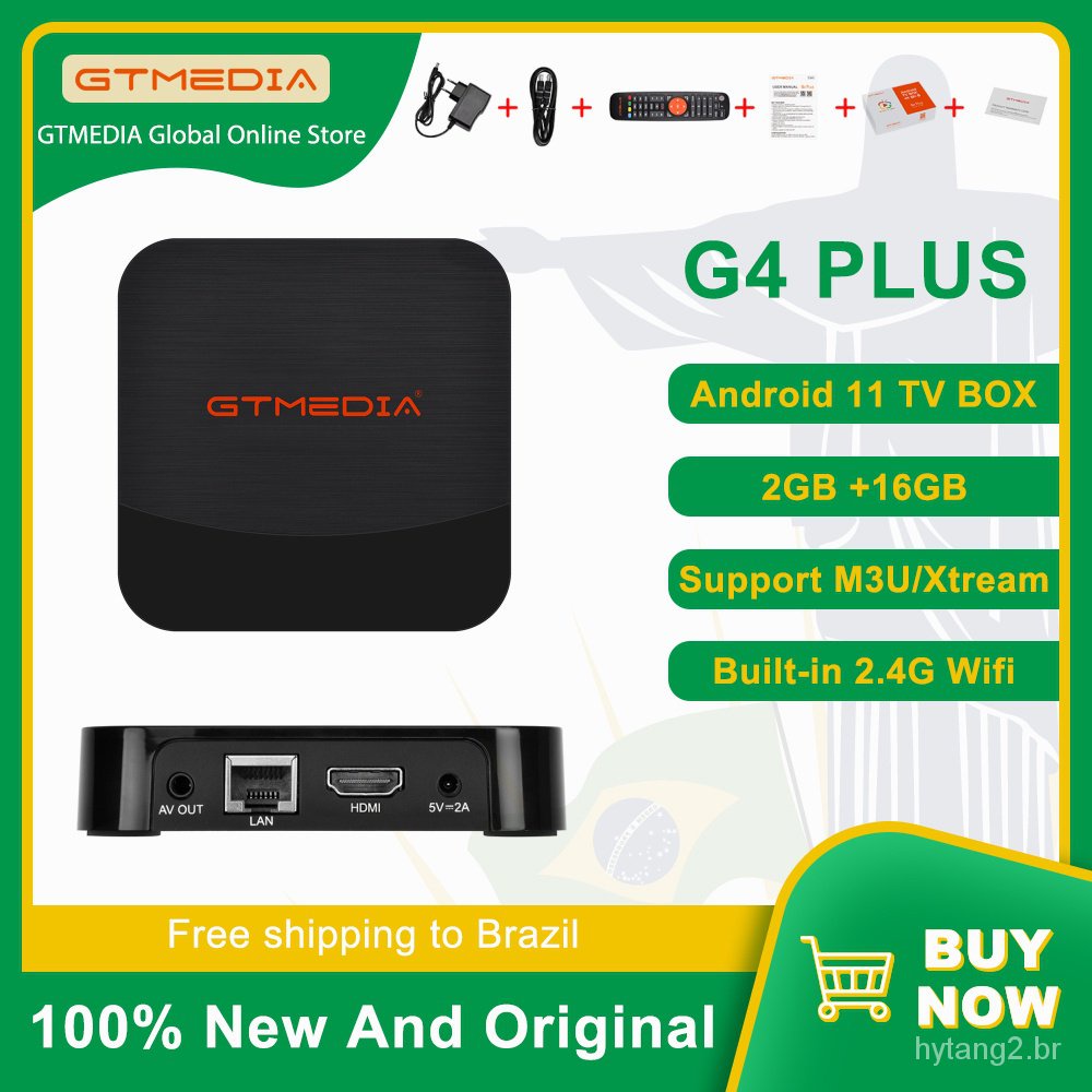 Gtmedia g4 plus android 11 tv box amlogic 905w2 controle remoto de voz ...