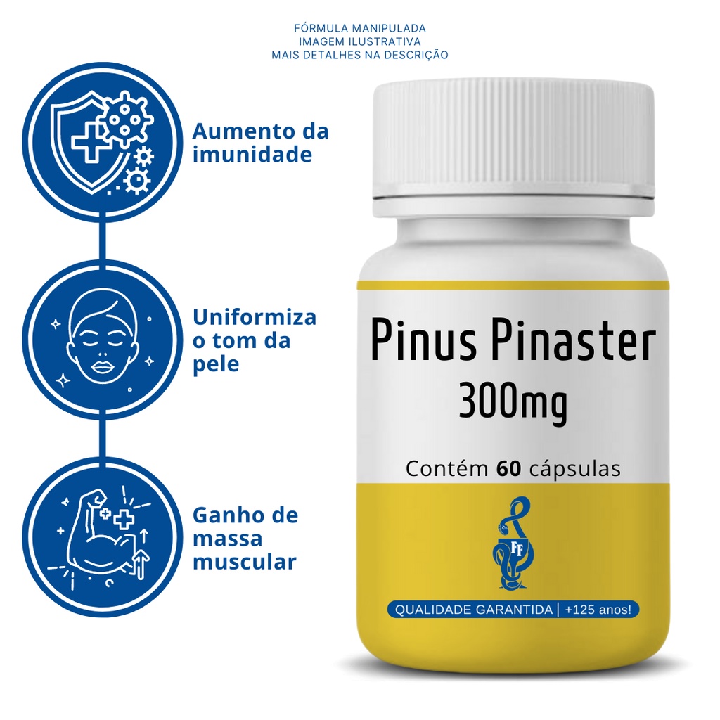 Pinus Pinaster 300mg 60 cps - ( Antioxidante natural, Imunidade ...
