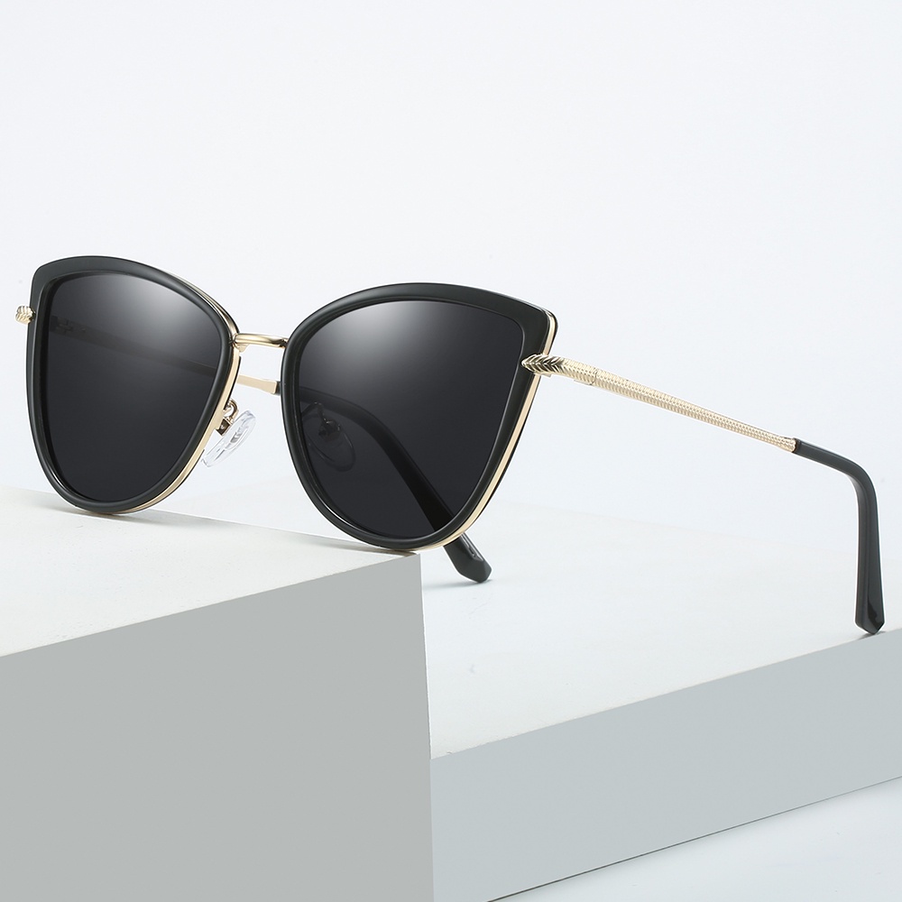Óculos De Sol Myopia Mulher Fashion Cat Eye Metal Frame Anti Sunlight