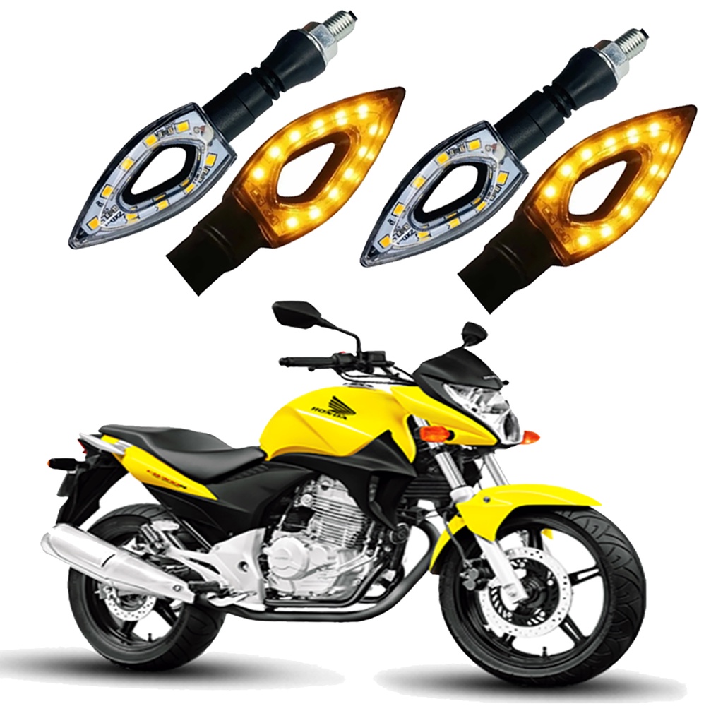 Kit 4 Setas Sequenciais Led Flecha Vazado Para Moto HONDA CB 300R 2016 ...