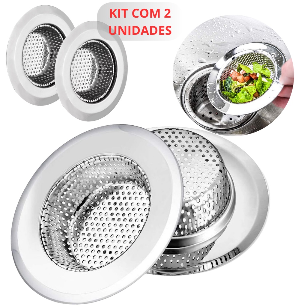 Kit 2 Ralo De Aço Inox Protetor Para Pia Cuba Cozinha - Corre Que Ta ...