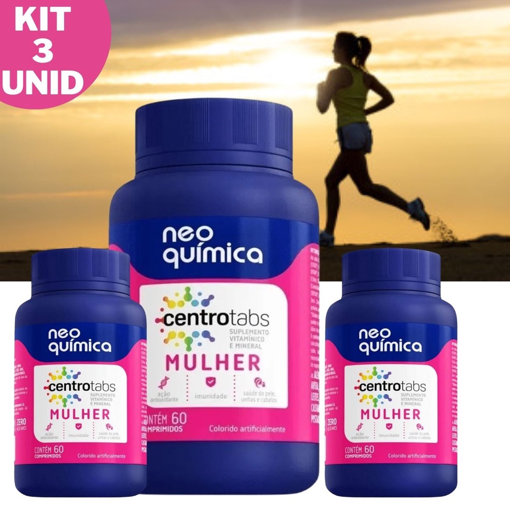 KIT 3 CENTROTABS MULHER 60 COMPRIM. SUPLEMENTO VITAMÍNICO MINERAL | Shopee Brasil