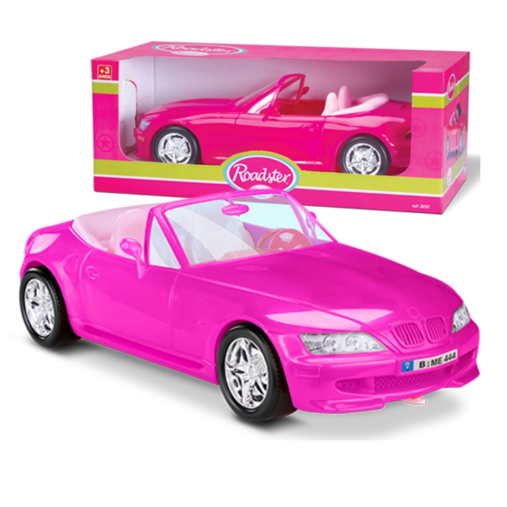 Carro Carrinho da barbie Roadster Bmw Rosa Infantil- Roma Brinquedos ...