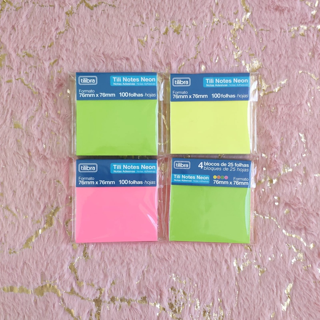 Bloco adesivo Tili Notes 76x76 mm 100 Folhas - TILIBRA - Unidade ...