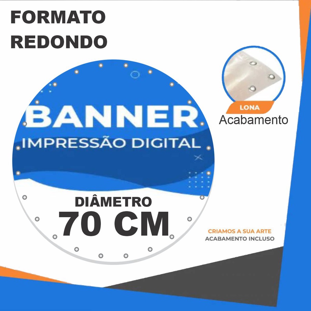 Banner Faixa Placa Lona Baner CIRCULO Customizado REDONDO 70 | Shopee ...