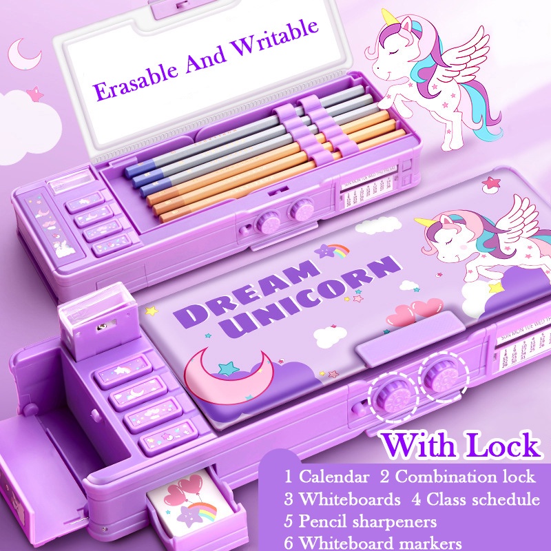 Deformed pencil case double layer multifunctional children's pencil bag ...