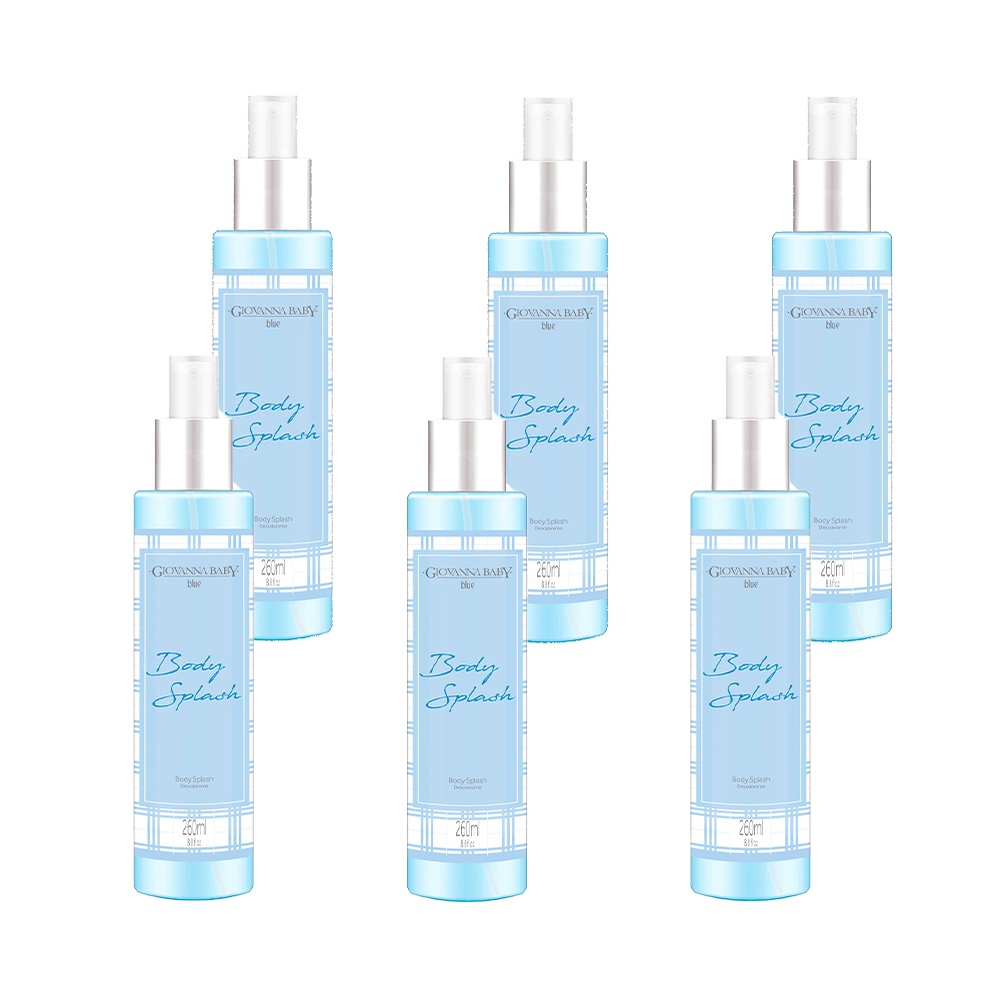 Kit 6 Colônia Giovanna Baby Body Splash Blue Refrescante 260ml | Shopee ...