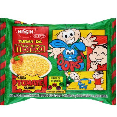 Macarrão instantâneo Turma da Mônica com tempero sabor tomate suave ...