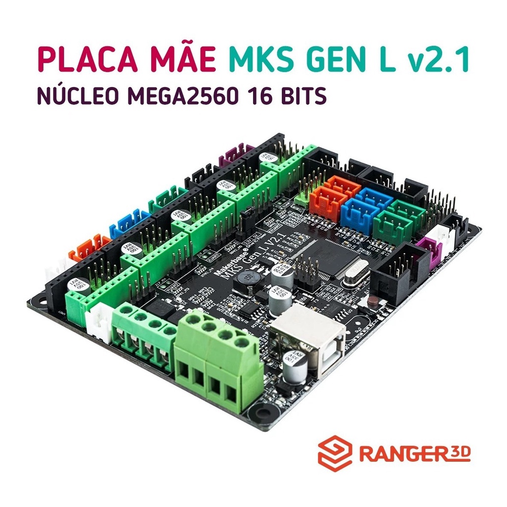 Placa MKS GEN L v2.1 upgraded MEGA2560 16bit | Shopee Brasil