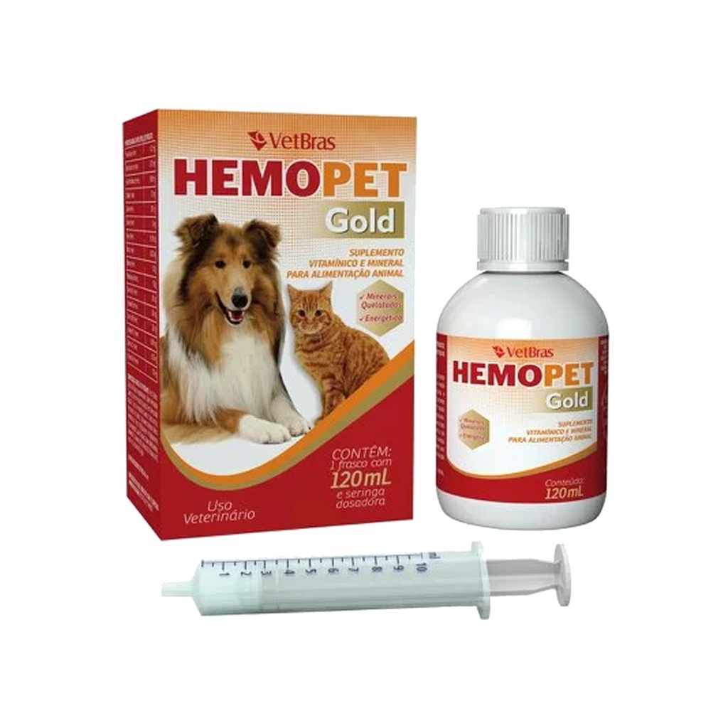 Suplemento Vitaminico Mineral Hemopet Gold 120ml Hemolitan | Shopee Brasil