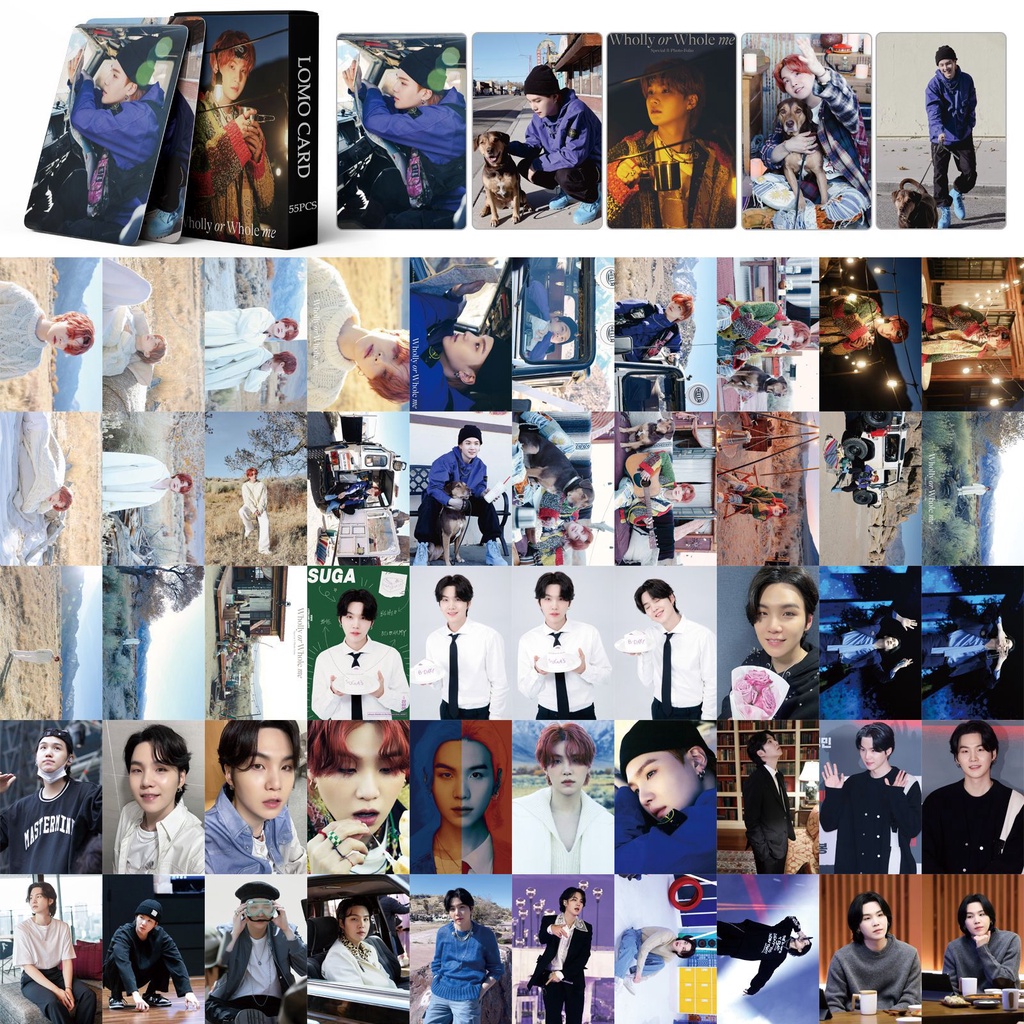 55pcs/box SUGA Solo Album Road To D-Day Photocards Wholly or Whole me ...