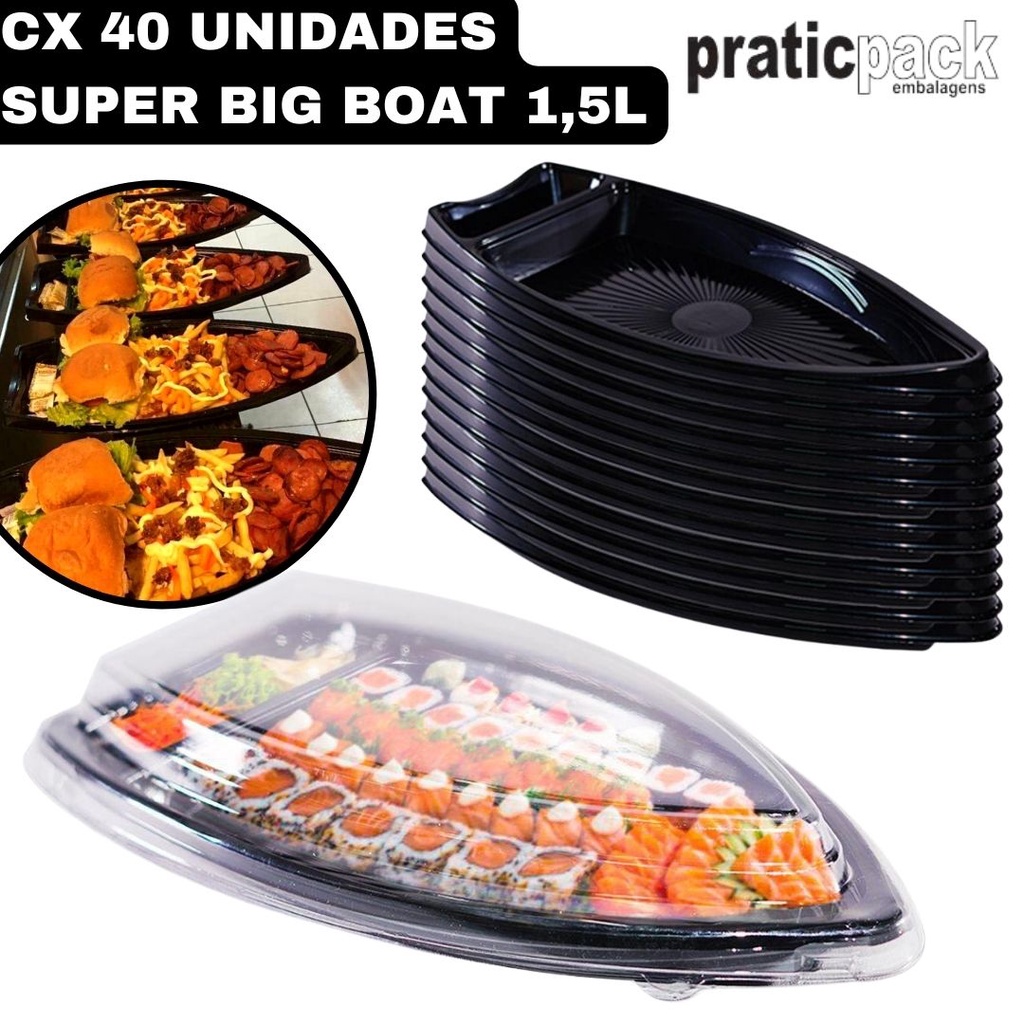 Barca Super Big Boat com Tampa para Delivery Sushi Lanches Açaí ...