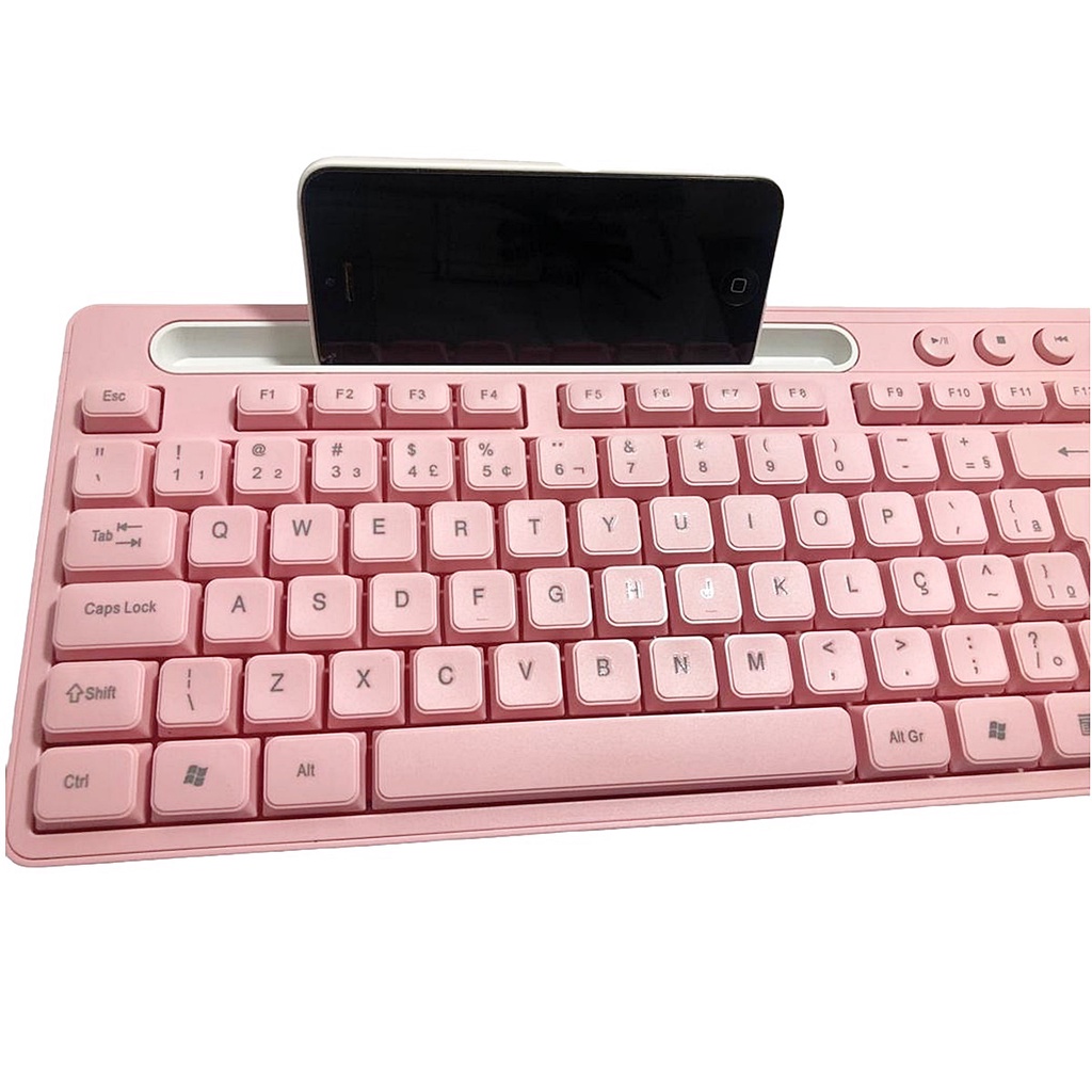 Teclado Rosa para PC Notebook Macio Silencioso Lindo com suporte para ...