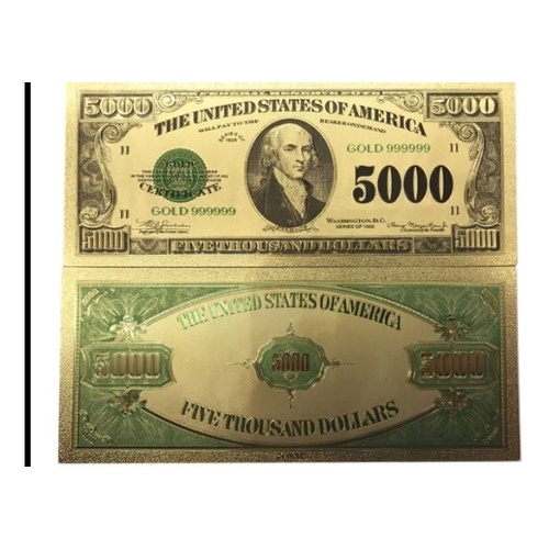 Cédula Estados Unidos 5000 Dólares Gold - Madison - FE | Shopee Brasil