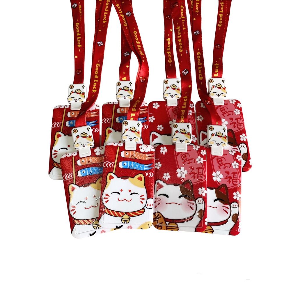 Porta Crachá com Cordão Gato da Sorte + Roller | Shopee Brasil