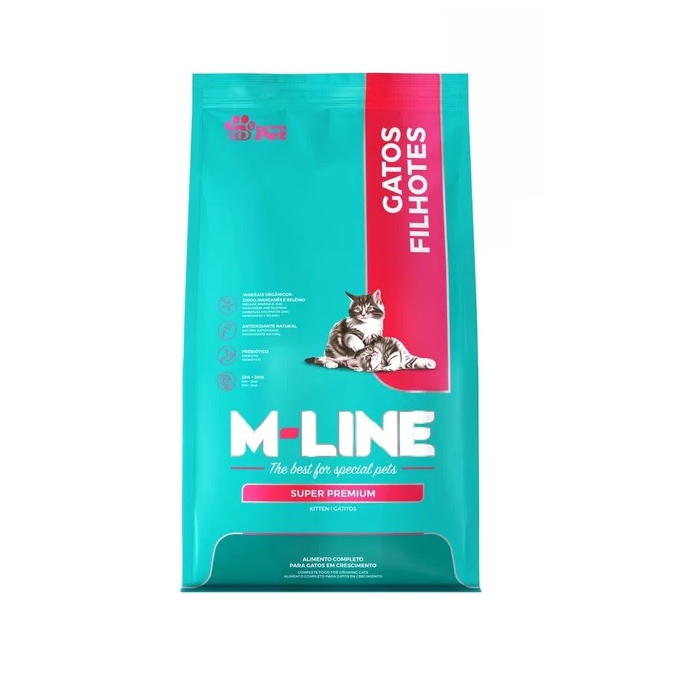 Ração M-Line Gatos Filhotes Super Premium 10,1 Kg | Shopee Brasil
