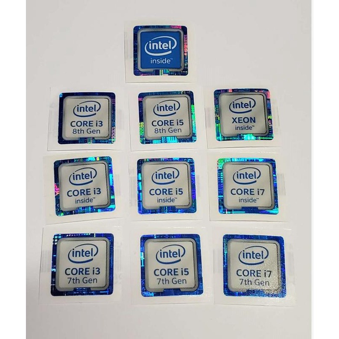 Adesivo metálico Intel CPU Intel CPU6789 Geração corei3579 Rótulo ...