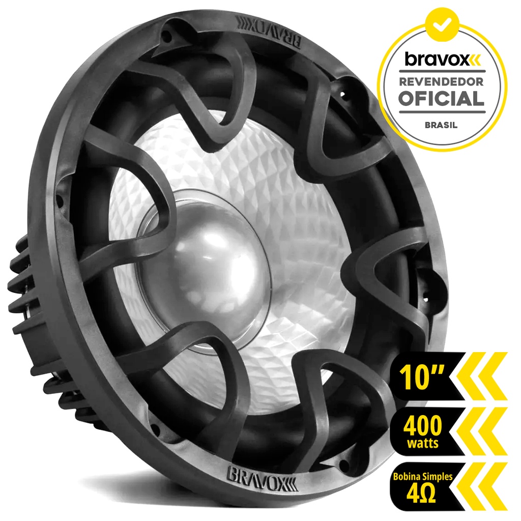 Subwoofer 10 Polegadas Bravox Uxp Power S4 400w Rms Bobina Simples | Shopee Brasil