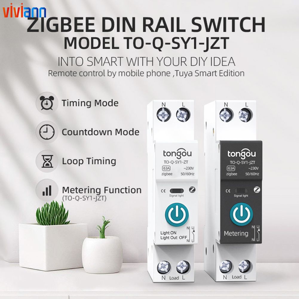 Tuya Zigbee Wifi, disjuntor inteligente, para casa inteligente, sem fio ...