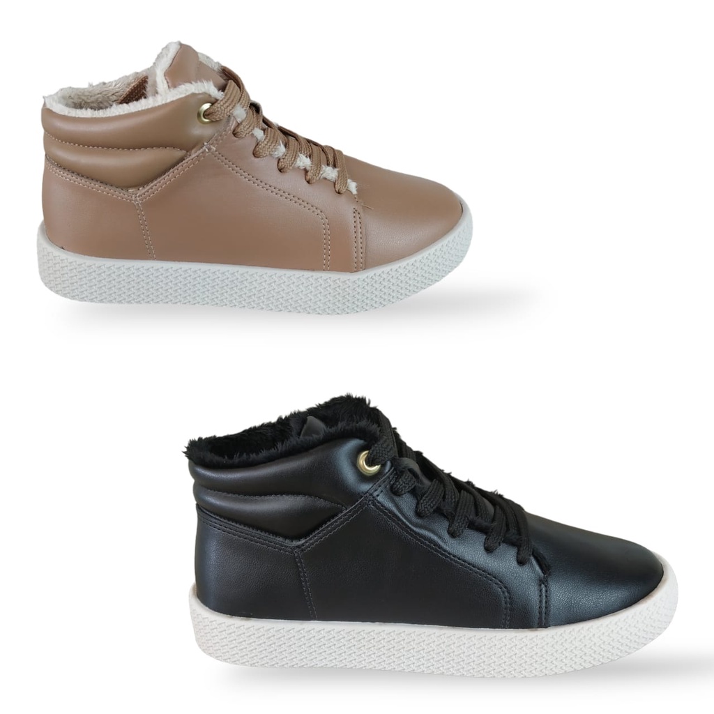 Tênis Botinha Feminina Forrada Pelinho Beira Rio | Shopee Brasil