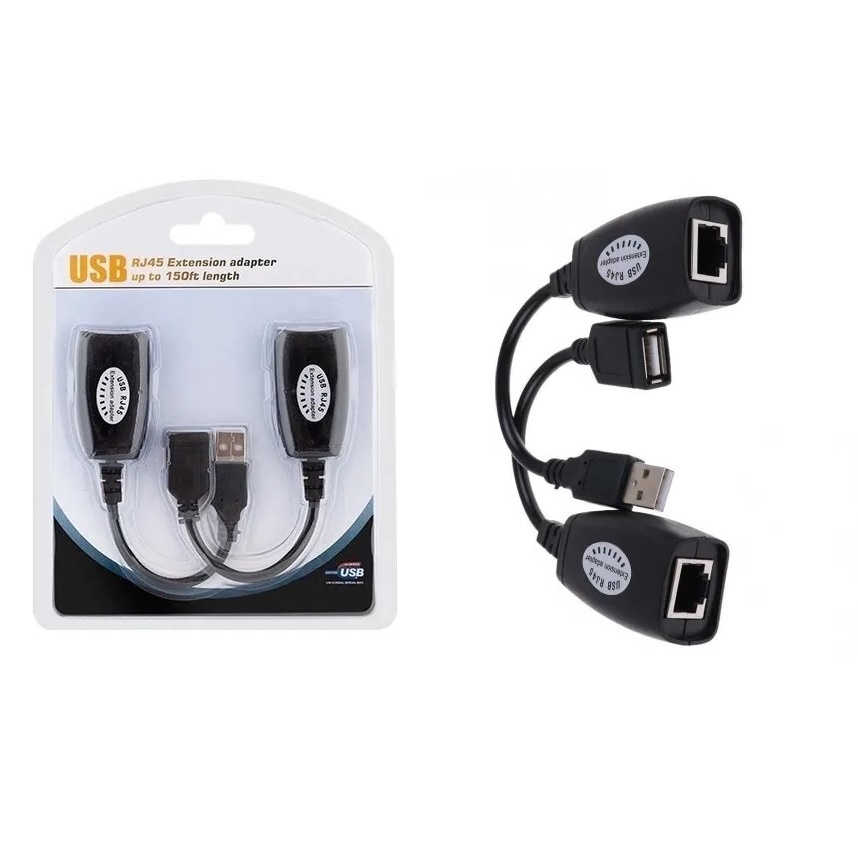 Cabo Usb Adptador Extensor Rj45 De Até 45 Metros - Escorrega o Preço