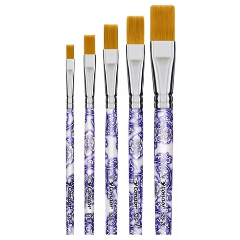Kit 5 Pincel 526 Chato Decorado Condor (4/8/12/16/20) | Shopee Brasil