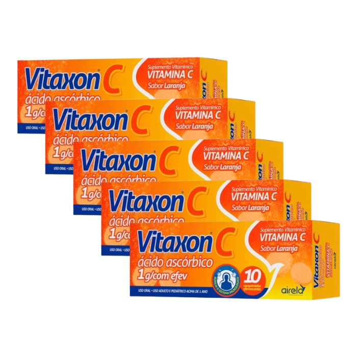 Vitamina C Vitaxon Suplemento Vitamino Sabor Laranja C/10 Comprimidos ...
