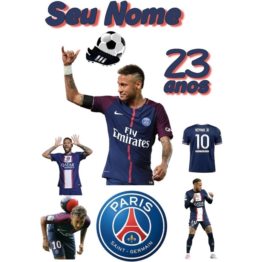 Topo Topper De Bolo Personalizado Psg Neymar | Shopee Brasil
