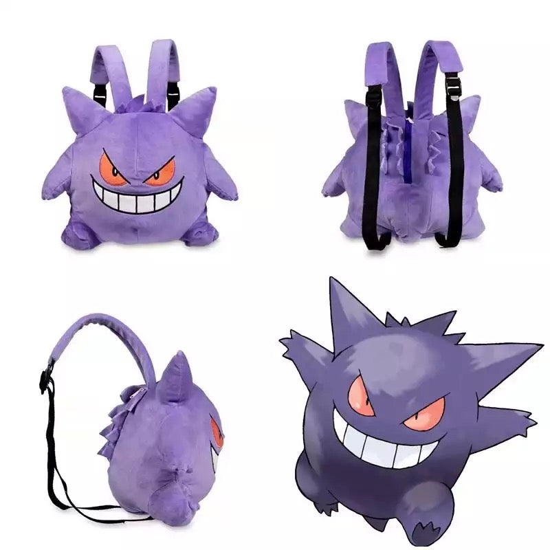 Mochila Pokemon Fofa Kawaii Estilo Japonês Gengar Eevee Snorlax Escolar ...