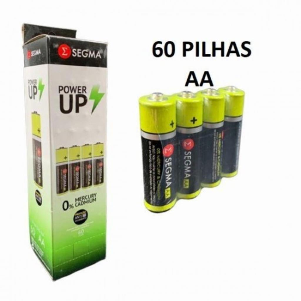 Pilha AA Media Comum Zinco Caixa com 60 Unidades Segma | Shopee Brasil