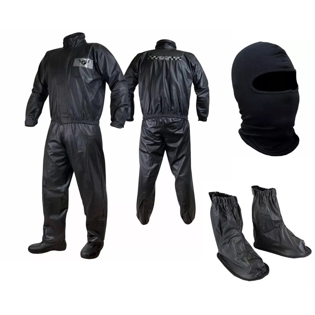 Capa Roupa De Chuva Fly + Polaina Balaclava Moto Motoqueiro Impermeável ...