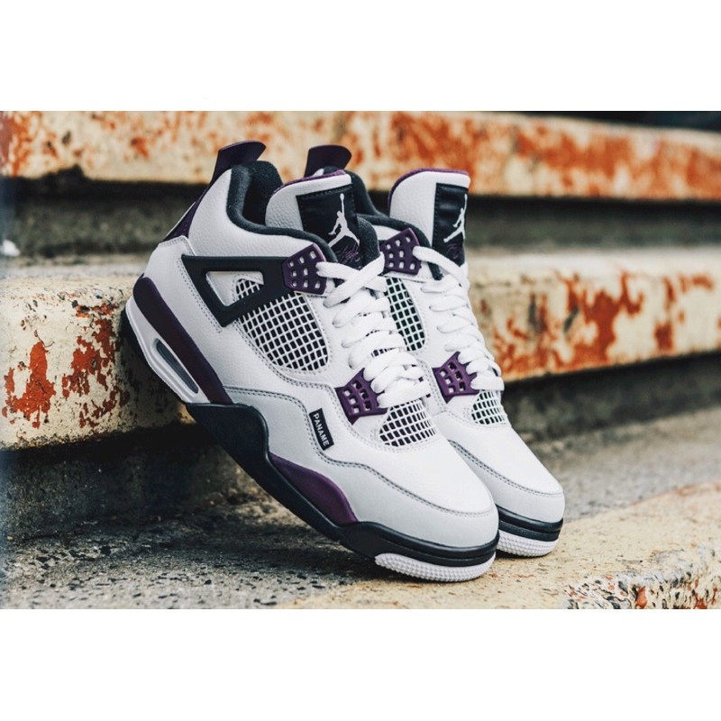 Nike AIR JORDAN 4 RETRO PSG Grande Paris Masculino Branco Roxo CZ5624 ...