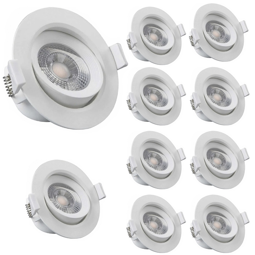 Kit 10 Spot Led Redondo Direcional 3W Branco Frio 6500k Biv | Shopee Brasil