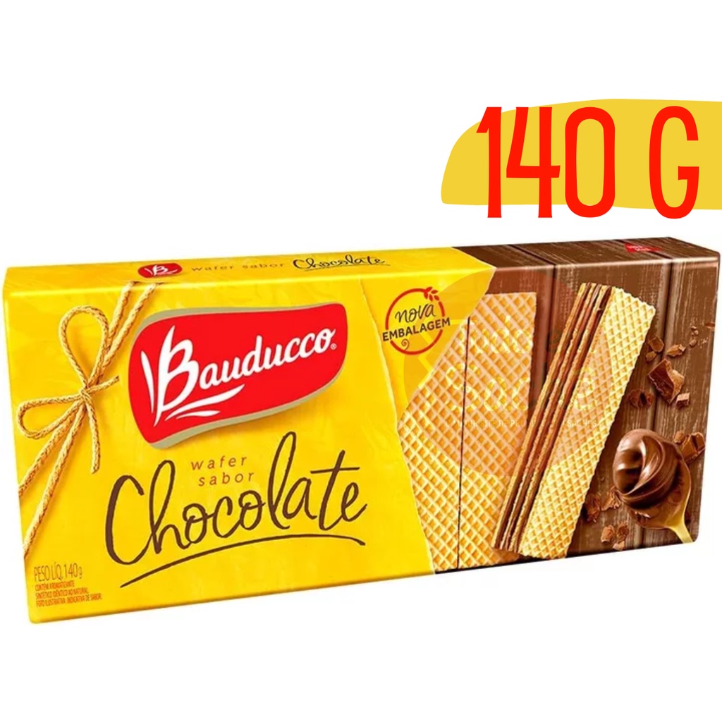 Biscoito Wafer Chocolate Bauducco Bolacha 140g | Shopee Brasil