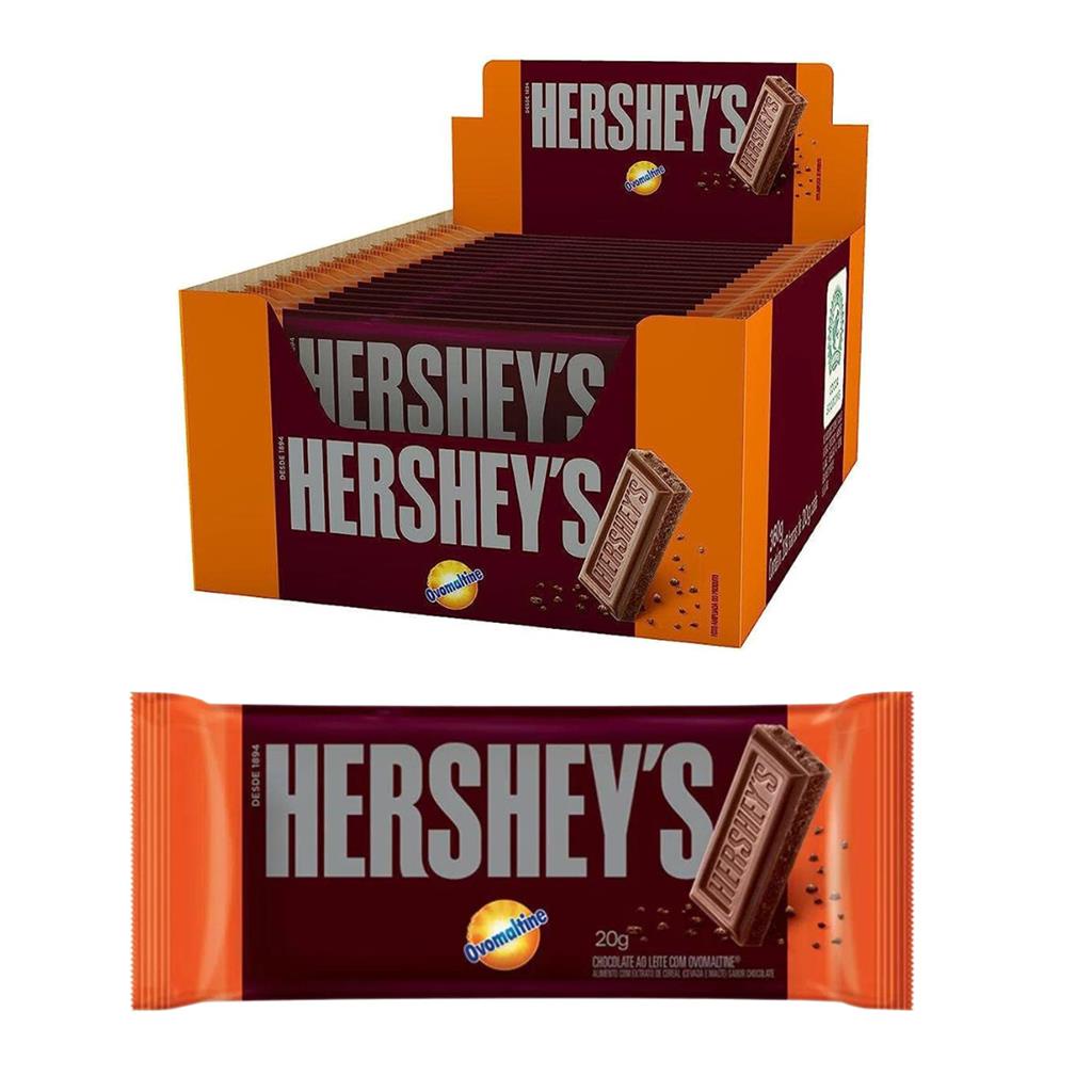 Chocolate Hersheys Ovomaltine, Caixa com 18 Barras 20g | Shopee Brasil