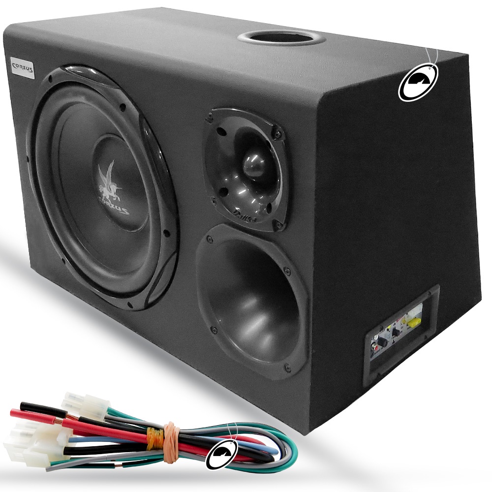 Caixa Trio 12" Polegadas Amplificada Automotiva Corzus CXT 300 300W RMS | Shopee Brasil