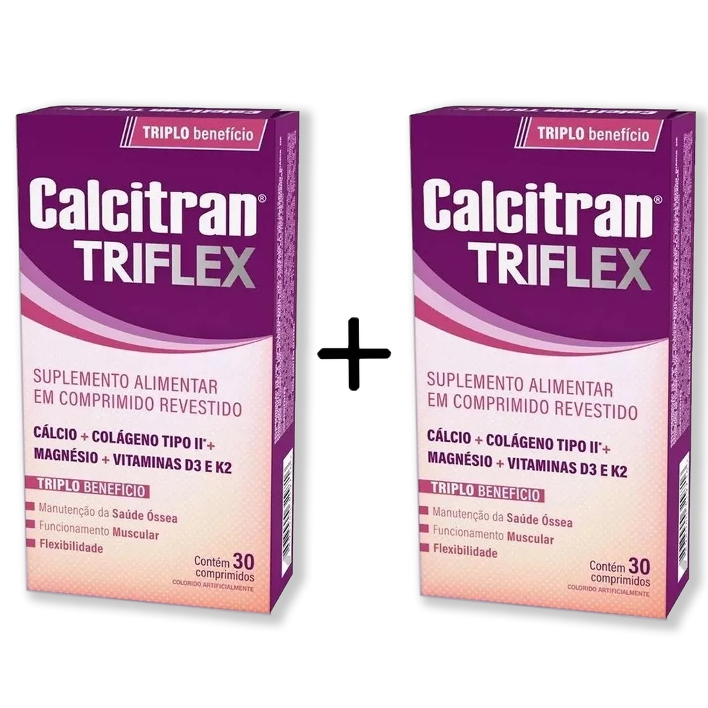 Kit C/2 Calcitran Triflex Suplemento Alimentar C/30 Comp | Shopee Brasil