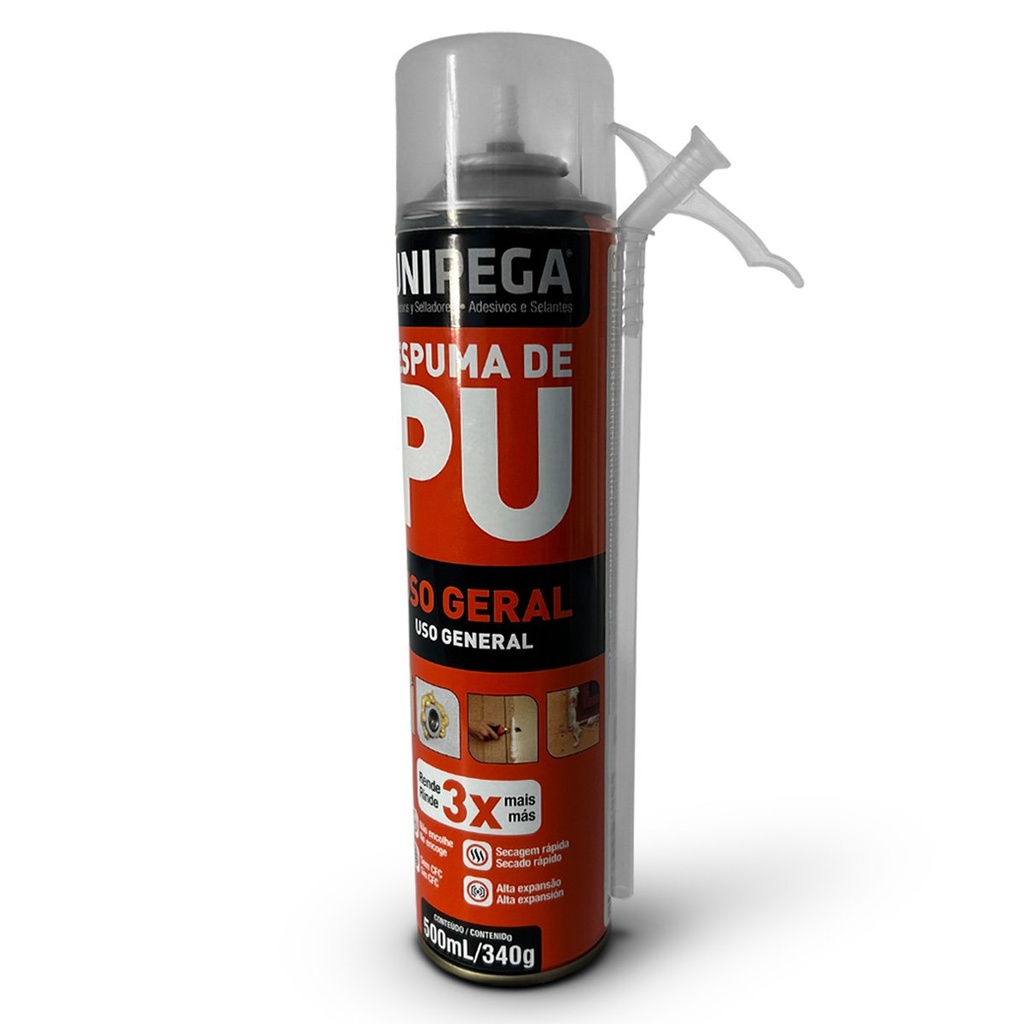 Espuma Expansiva de PU Uso Geral 500ml/340g - Unipega | Shopee Brasil