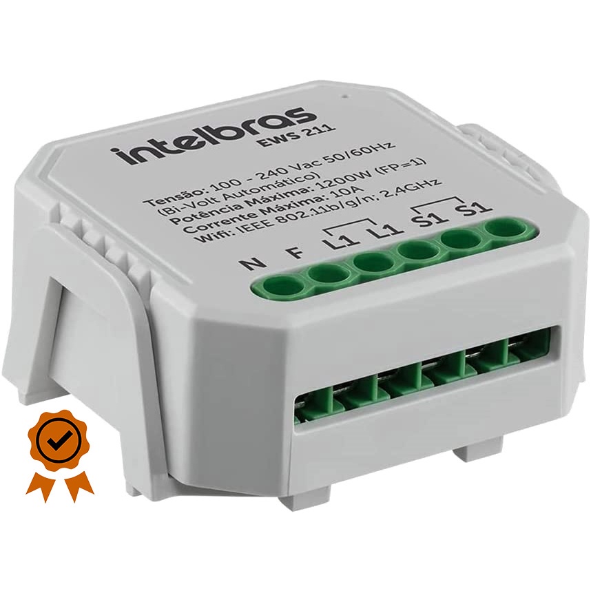 Controlador Smart Wi-Fi Para 1 Interruptor EWS 211 Intelbras | Shopee Brasil