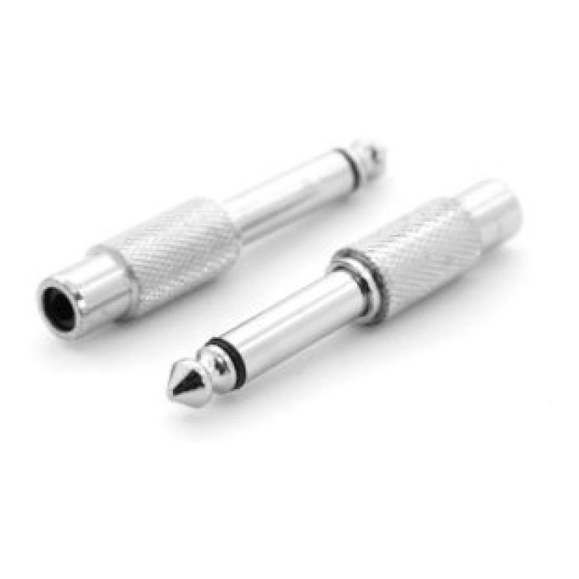 10 Uni. Adaptador P10 Macho Mono Jack Rca Femea Niquel Metal | Shopee ...