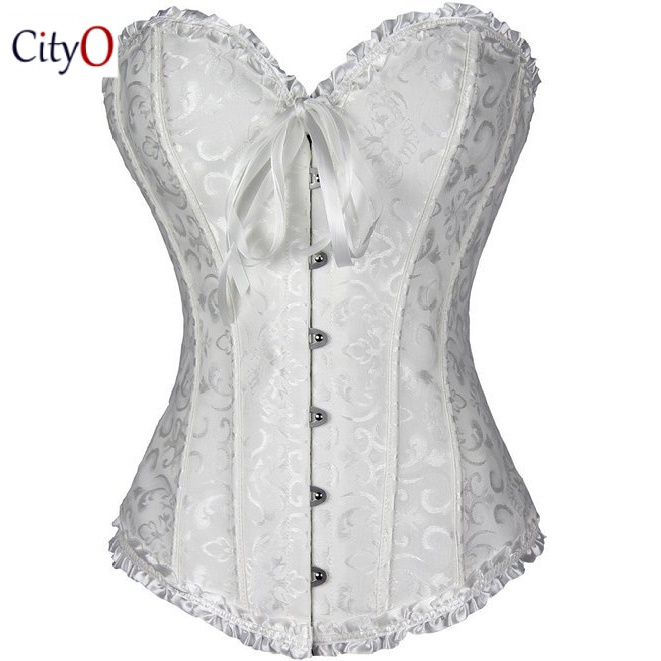 corpete corset casamento cinta modela top civil branco espartilho para ...