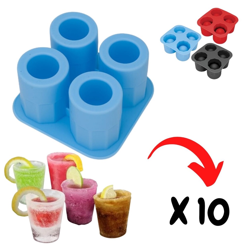 Combo 10 Forma de Gelo Copo Drink Bebidas Molde Ice Shots | Shopee Brasil
